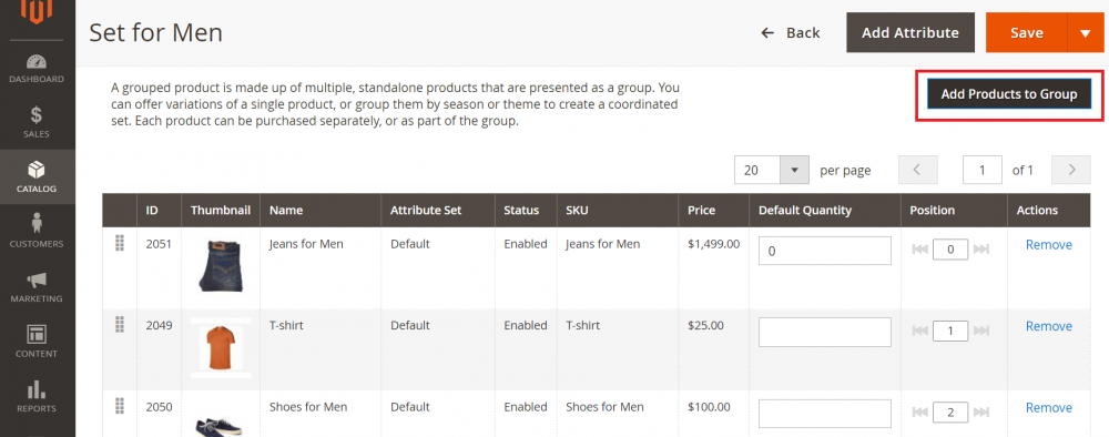 Add Simple Products with Custom Options to Grouped Products in Magento 2