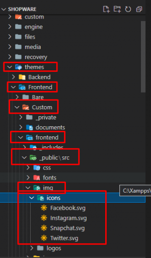 How To Create Social icons on the detail page in shopware 5