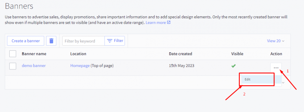 How To Create and Edit Banners In Bigcommerce - Bay20